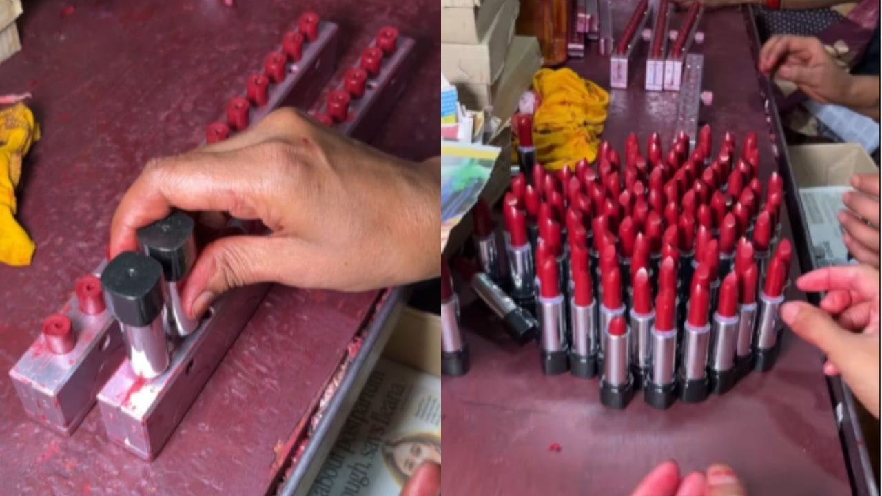 Lipstick Making Process: ਕੁੜੀਆਂ ਦੇ ਬੁੱਲ੍ਹਾਂ ਦੀ ਸੁੰਦਰਤਾ ਵਧਾਉਣ ਵਾਲੀ ...