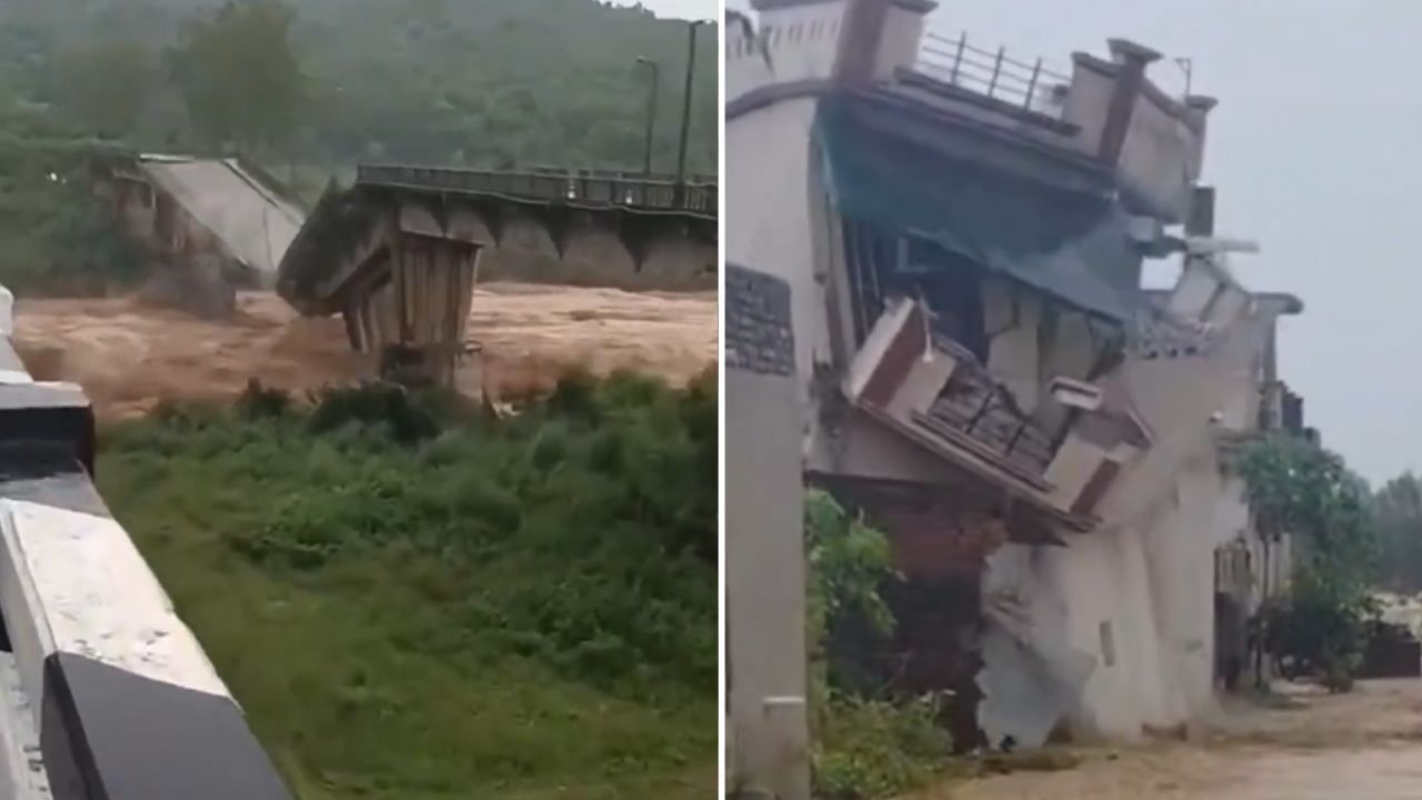 ਪੁੱਲ ਟੁੱਟਿਆ, ਘਰ ਢਹਿ-ਢੇਰੀ ਤੇ ਦਰਿਆਵਾਂ 'ਚ ਉਫਾਨ... ਪਠਾਨਕੋਟ 'ਚ ਮੀਂਹ ਦਾ ਕਹਿਰ ...