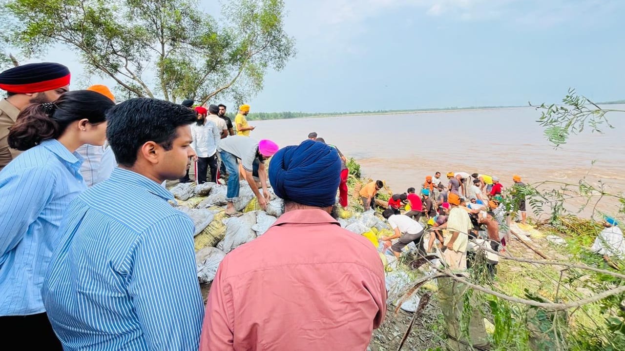 ਲੁਧਿਆਣਾ: ਸਤਲੁਜ ਕਿਨਾਰੇ ਕਈ ਖੇਤ ਪਾਣੀ 'ਚ ਡੁੱਬੇ, ਧੁੱਸੀ ਬੰਨ੍ਹ ਨੂੰ ਵੱਜ ਰਹੀ ਢਾਹ ...