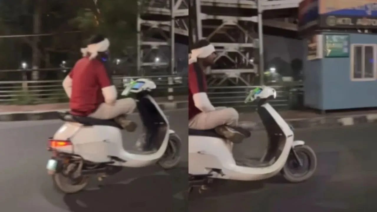 Viral Video: ਸਖ਼ਸ ਦੇ ਸਕੂਟੀ ਚਲਾਉਣ ਦਾ ਤਰੀਕਾ ਵੇਖ ਕੇ ਘੁੰਮਿਆ ਲੋਕਾਂ ਦਾ ਦਿਮਾਗ ...